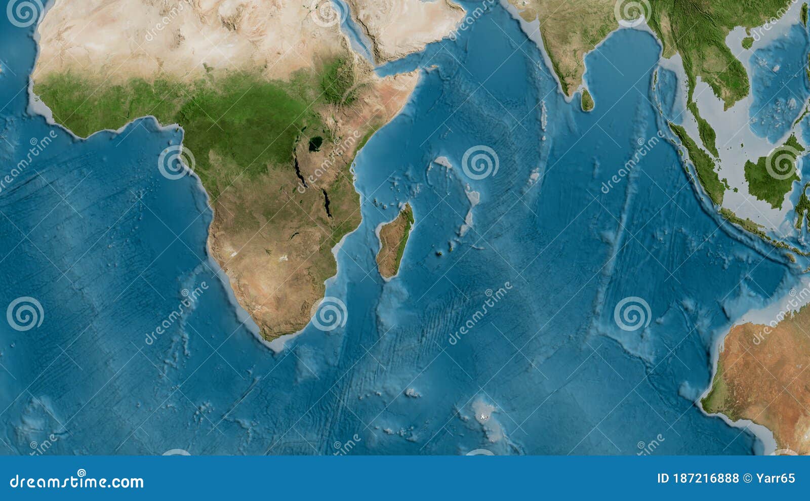Somalian Tectonic Plate - Raster. Satellite Stock Illustration ...