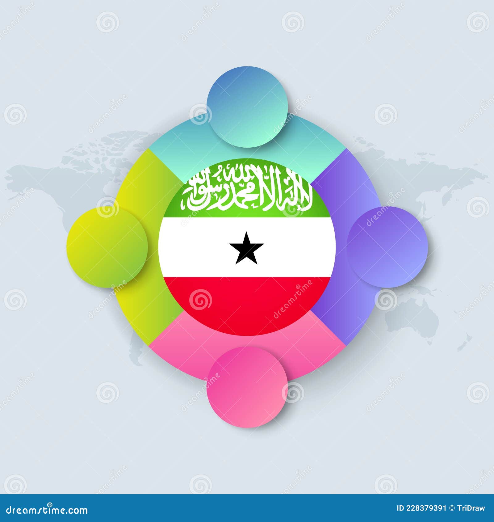Somaliland Flag with Infographic Design Isolated on World Map Stock ...