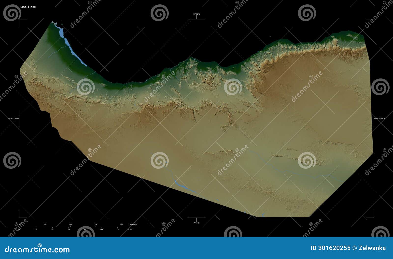 Somaliland Shape on Black. Physical Stock Illustration - Illustration ...