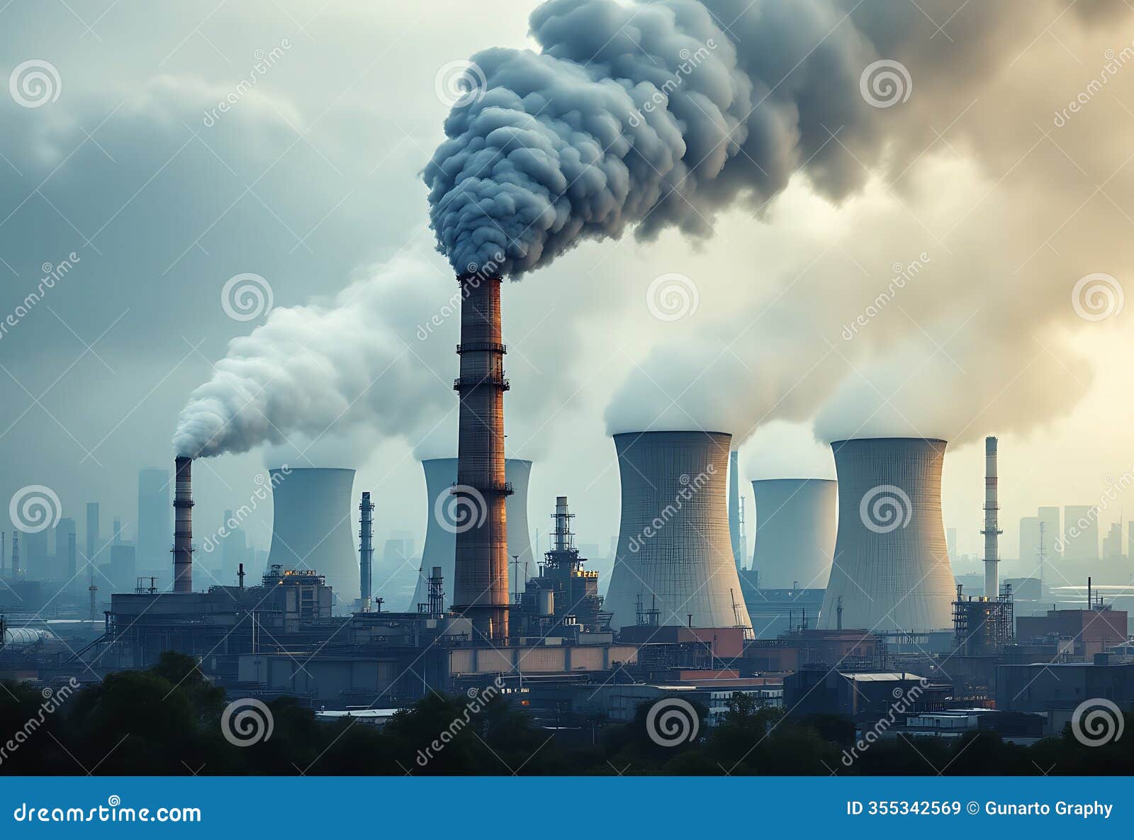 Industrial Pollution Smoke Stack Emissions and Air Quality Stock ...