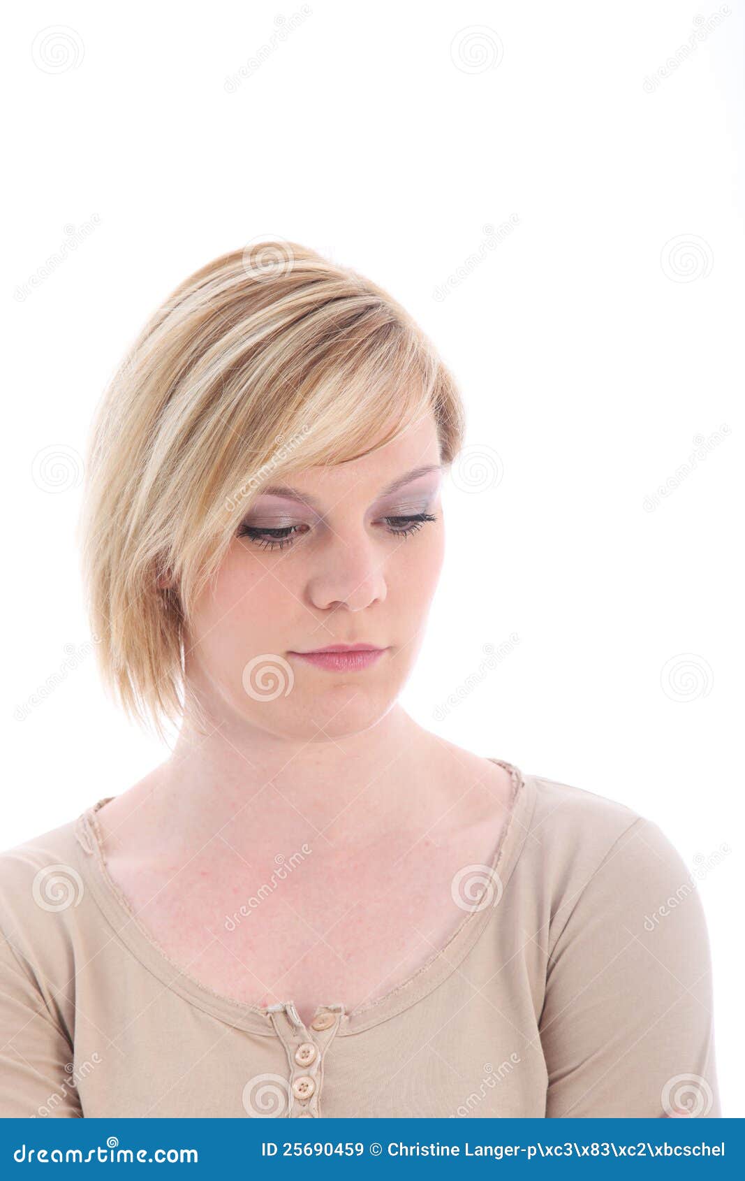 Somber sad young woman stock image. Image of natural - 25690459