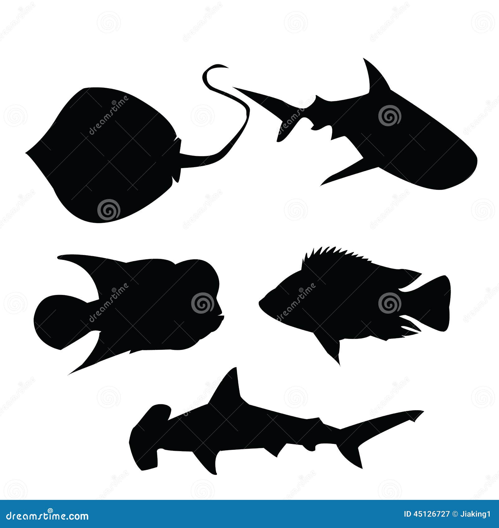 Sombra De Los Pescados De Mar Ilustración del Vector - Ilustración de ...