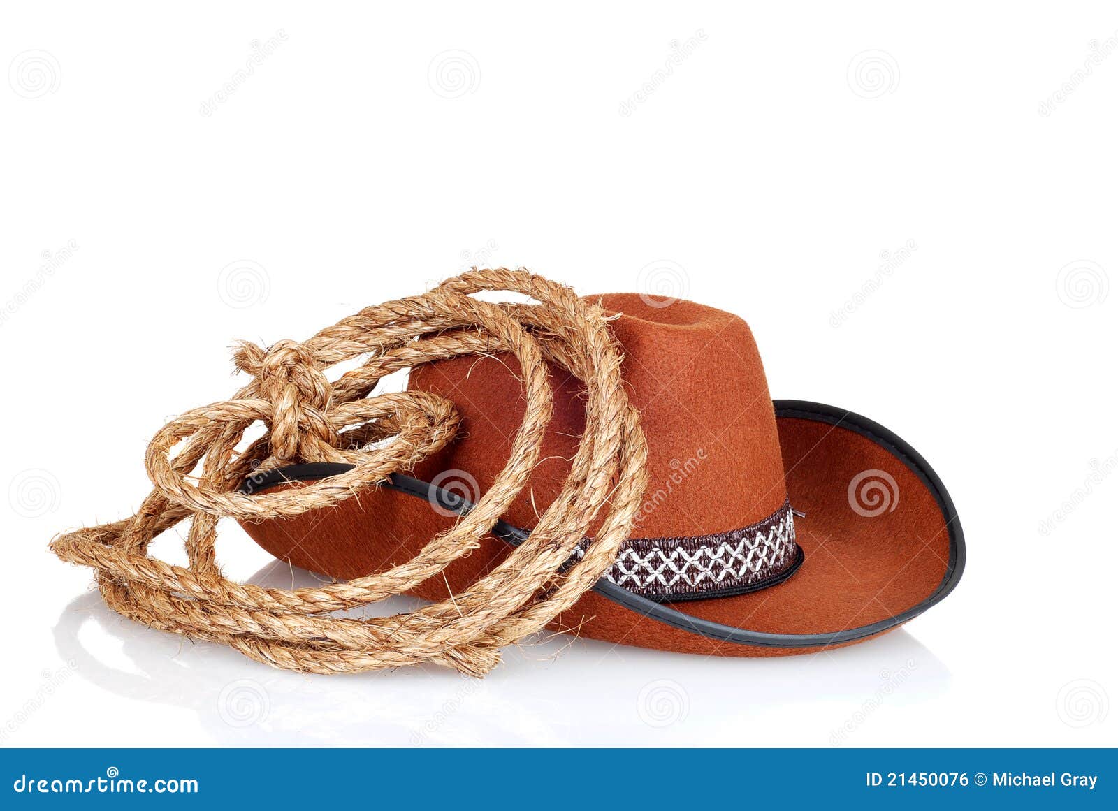 Sombrero De Vaquero Con Un Lazo Foto de archivo - Imagen de cadena ...