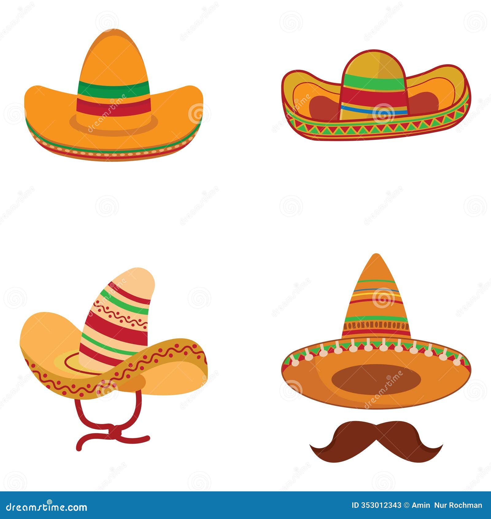 Sombrero Hat Icon Logo Flat Design Vector Stock Illustration ...