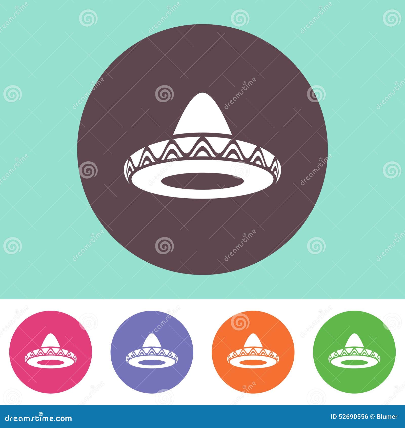Sombrero icon stock vector. Illustration of emblem, retro - 52690556
