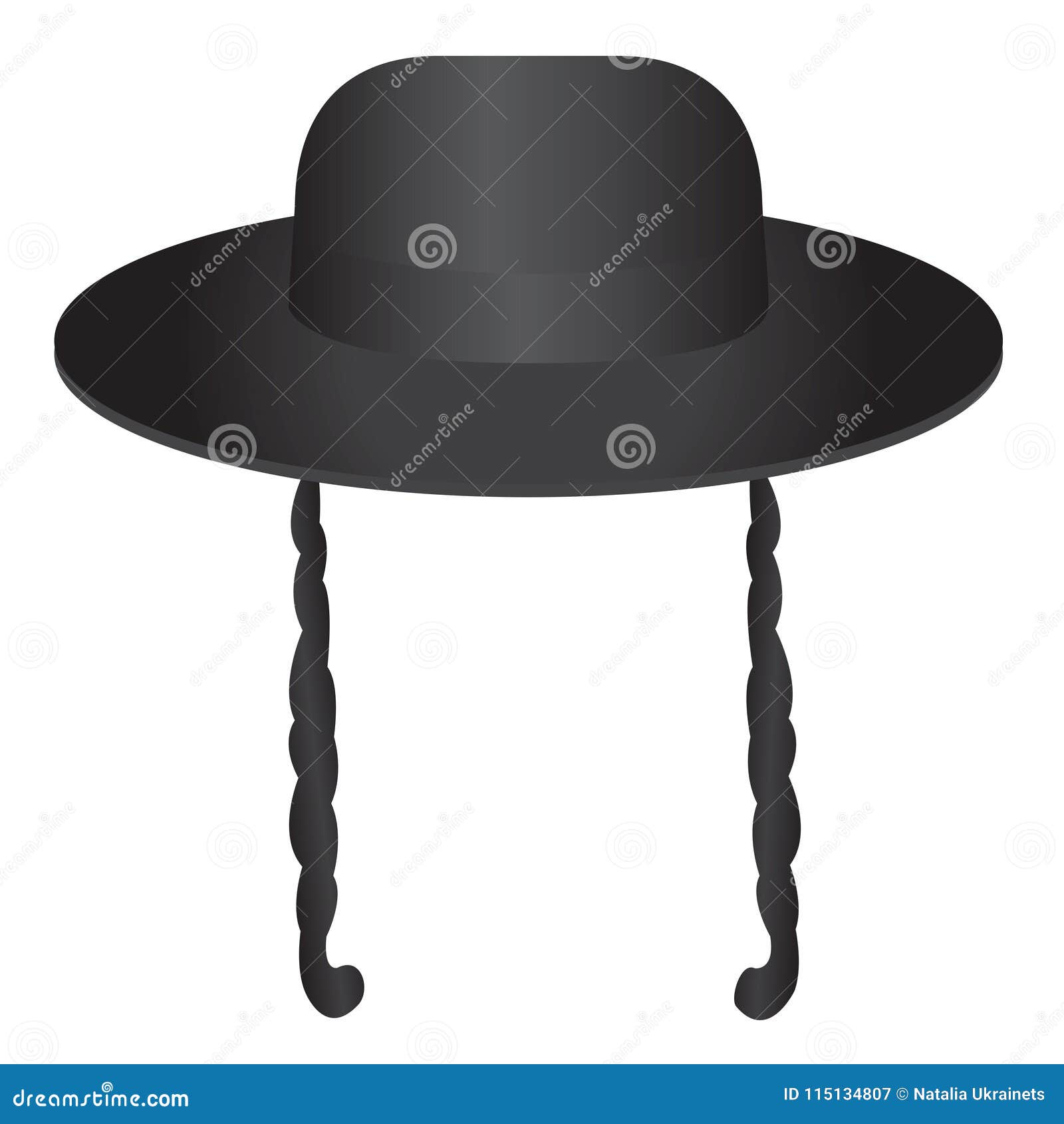 Sombrero judío del rabino ilustración del vector. Ilustración de negro ...