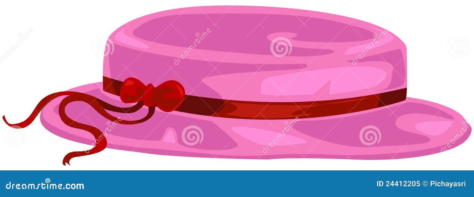 Sombrero rosado ilustración del vector. Ilustración de colorido - 24412205