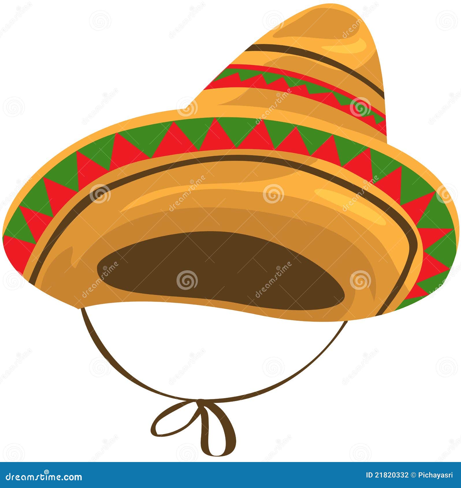 Sombrero Straw Hat, Traditional Mexican Headwear, Isolated Cutout On ...