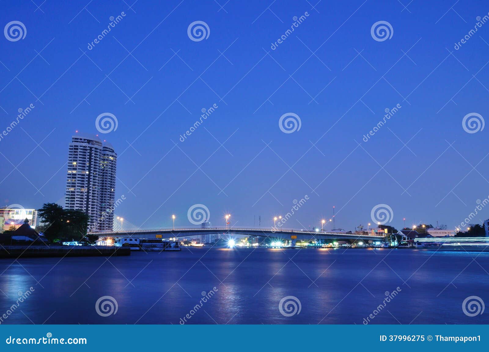Somdet Phra Pin Klao Bridge in Bangkok, Thailand Stock Image - Image of ...