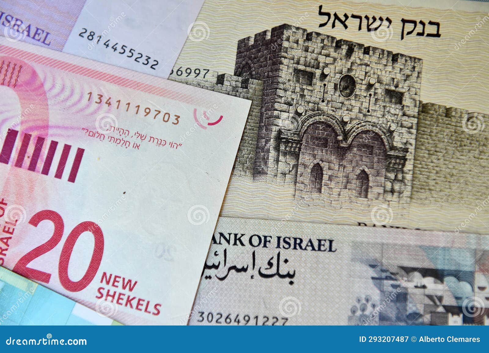 Some banknotes from Israel stock image. Image of israeli - 293207487