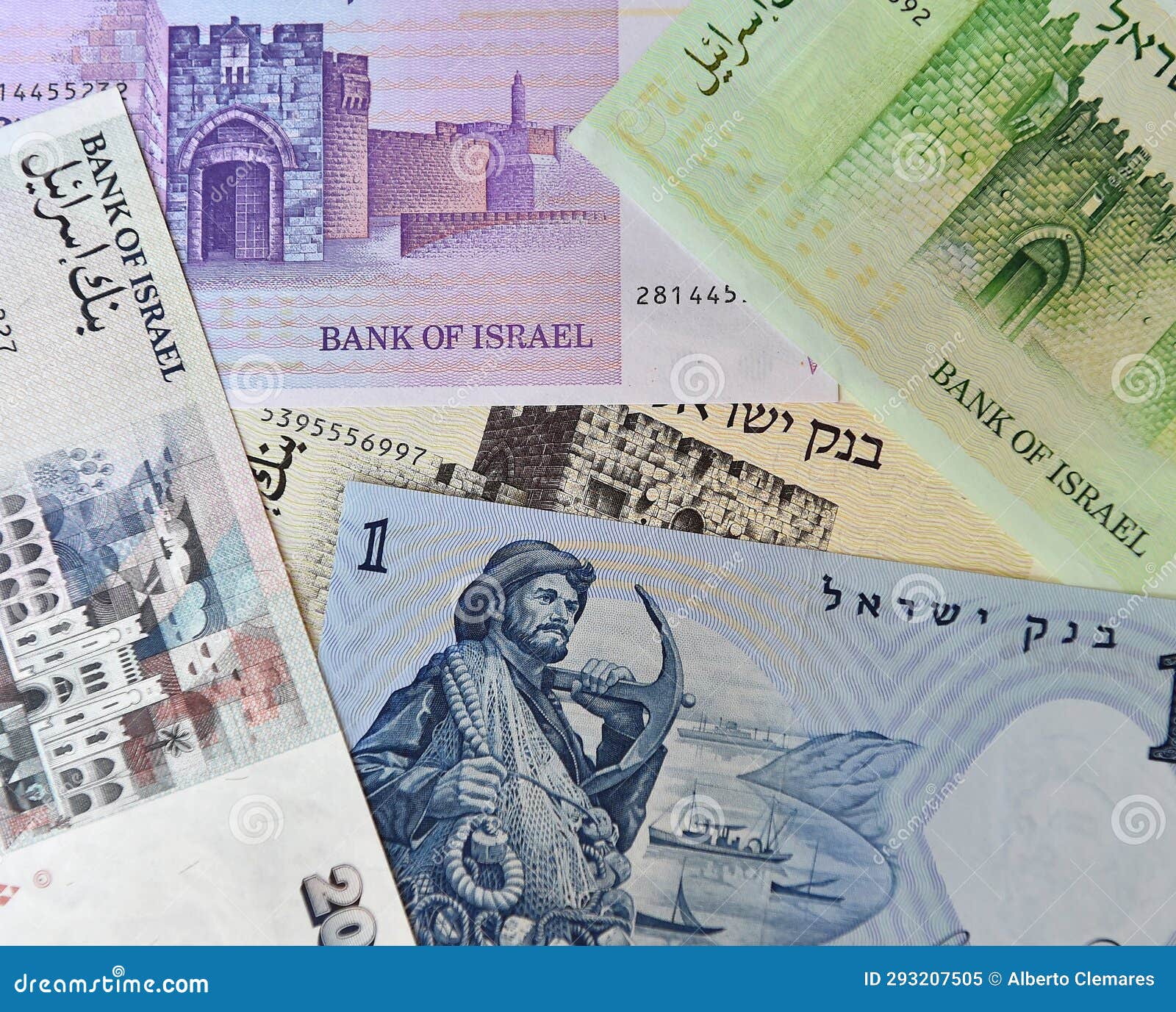 Some banknotes from Israel stock image. Image of success - 293207505