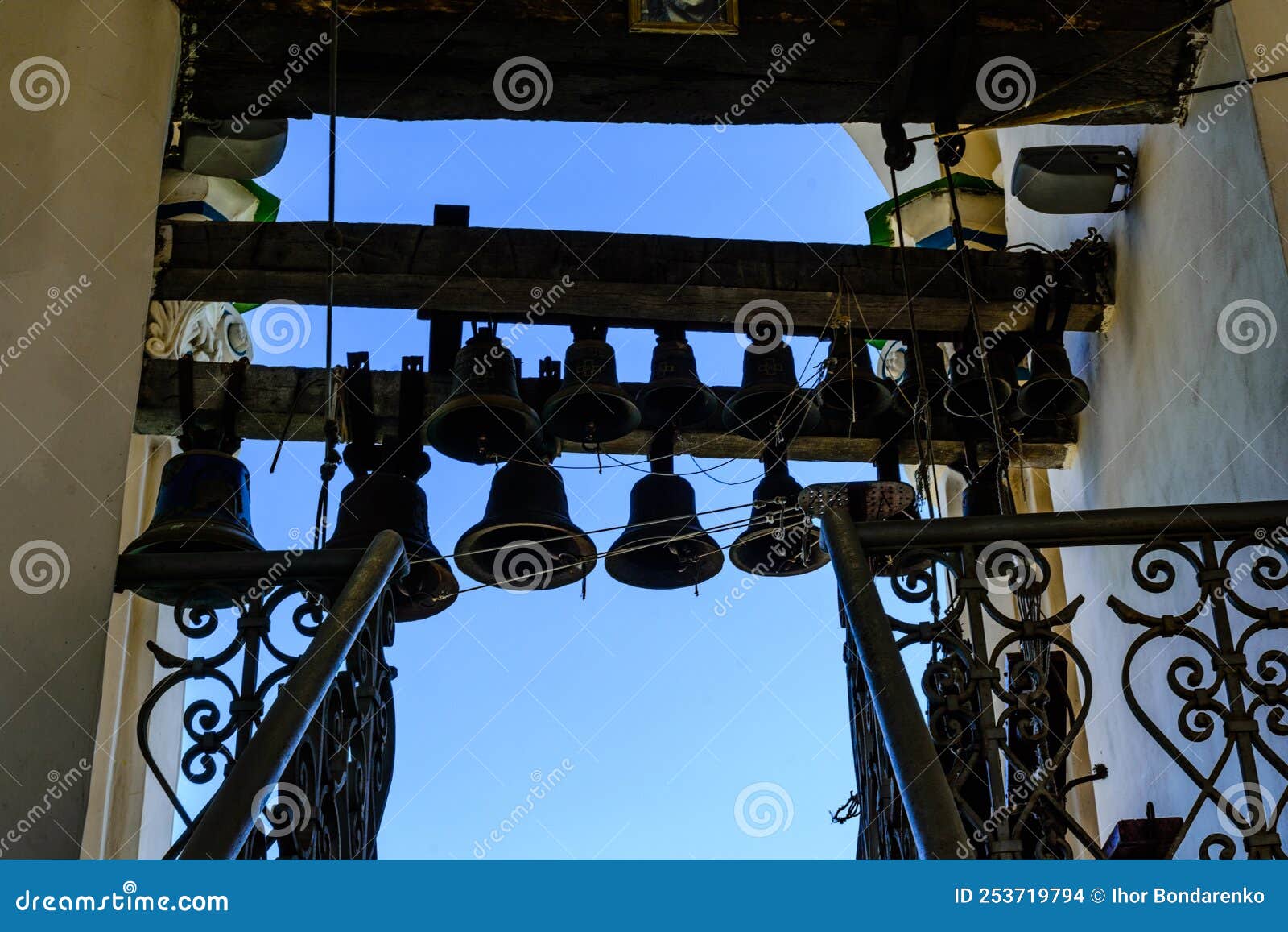 Some Bells on the Bell Tower of Church Stock Photo - Image of ancient ...