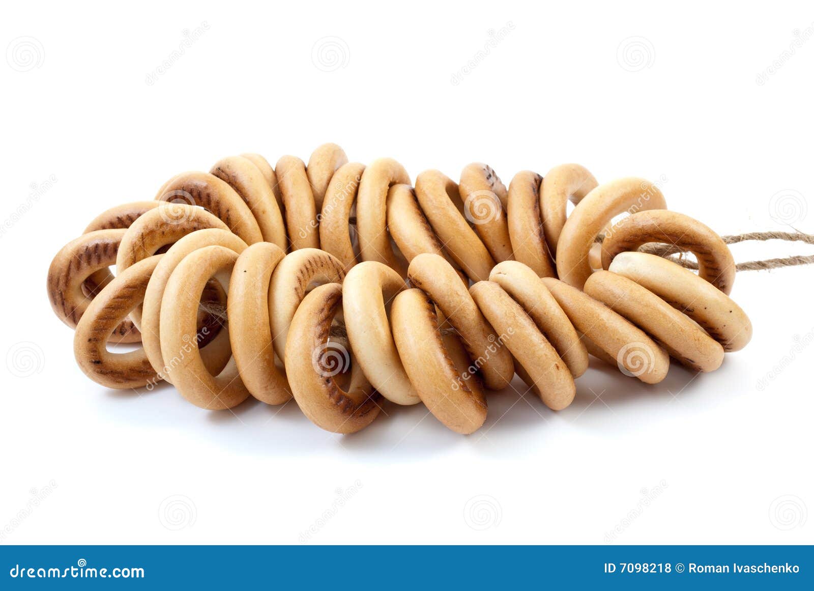 Some bread-rings on rope stock photo. Image of yellow - 7098218