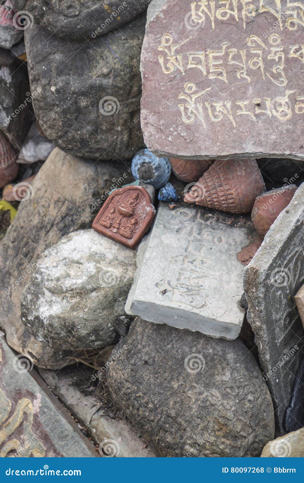 Some Buddhist Objects at a Temple in Nepal. Editorial Stock Photo ...