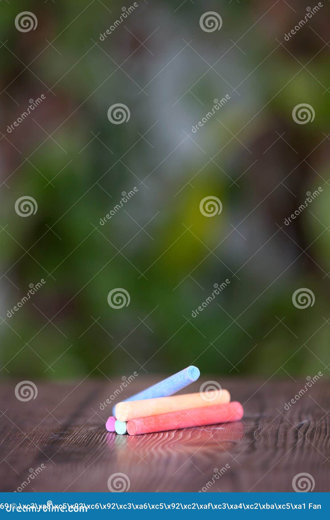 Some chalk on the table stock image. Image of composition - 230474869