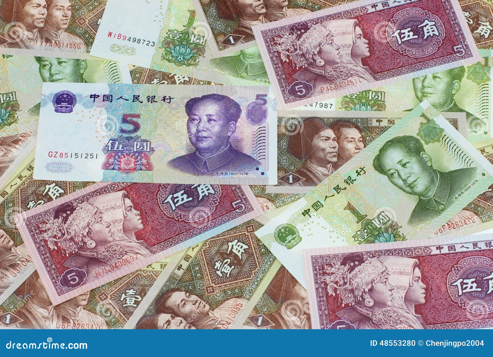 Some Chinese currency stock photo. Image of paper, coin - 48553280