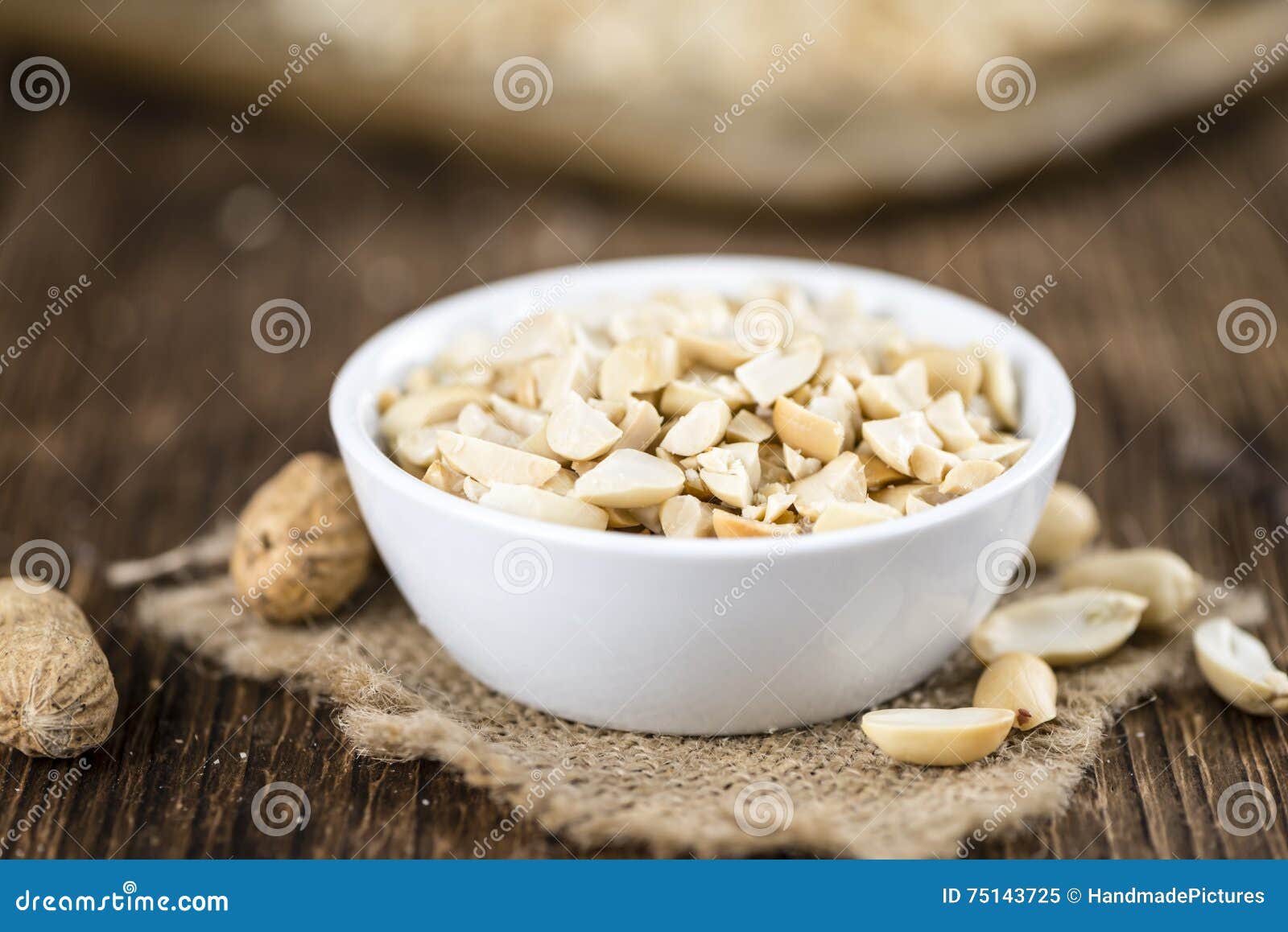 Some Chopped Peanuts (close-up Shot; Selective Focus) Stock Image ...