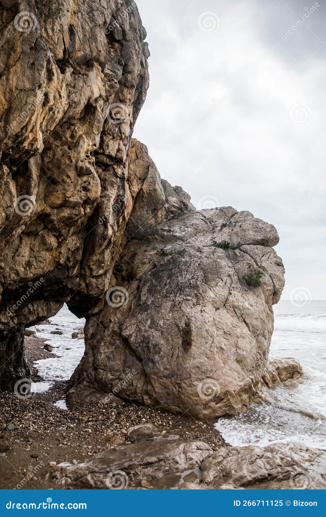 Some Cliffs on the Beach, with a Cave Stock Image - Image of aged, cove ...