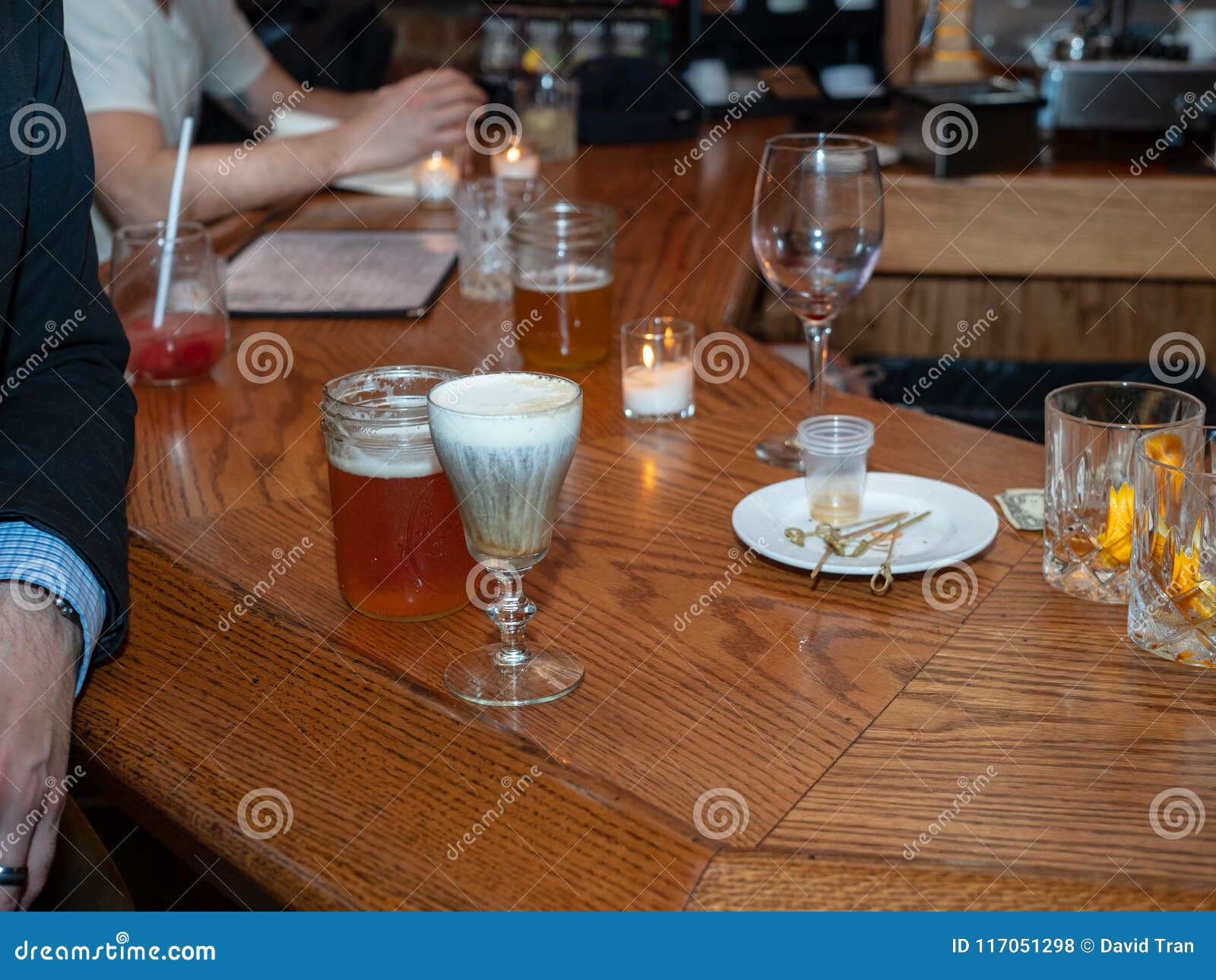 Cocktails, Beer, and People at a Crowded Happy Hour Stock Photo - Image ...