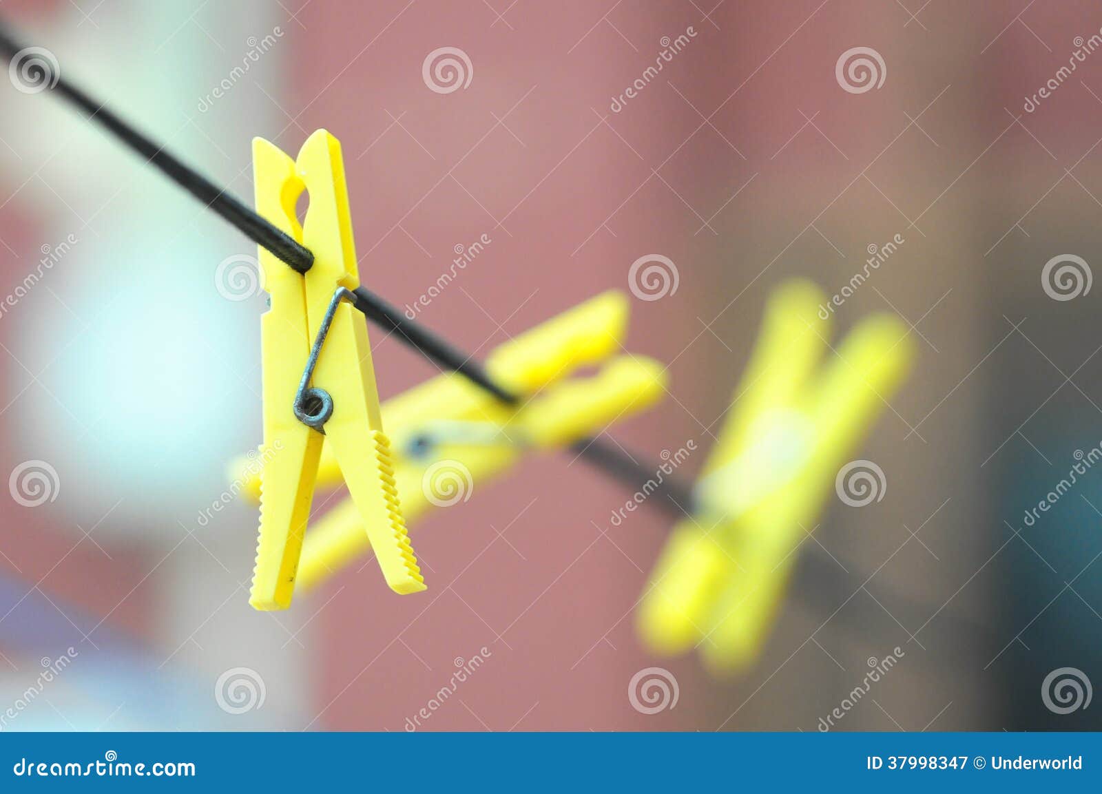 Some Colored Clothing Clips Stock Image - Image of string, clothes ...