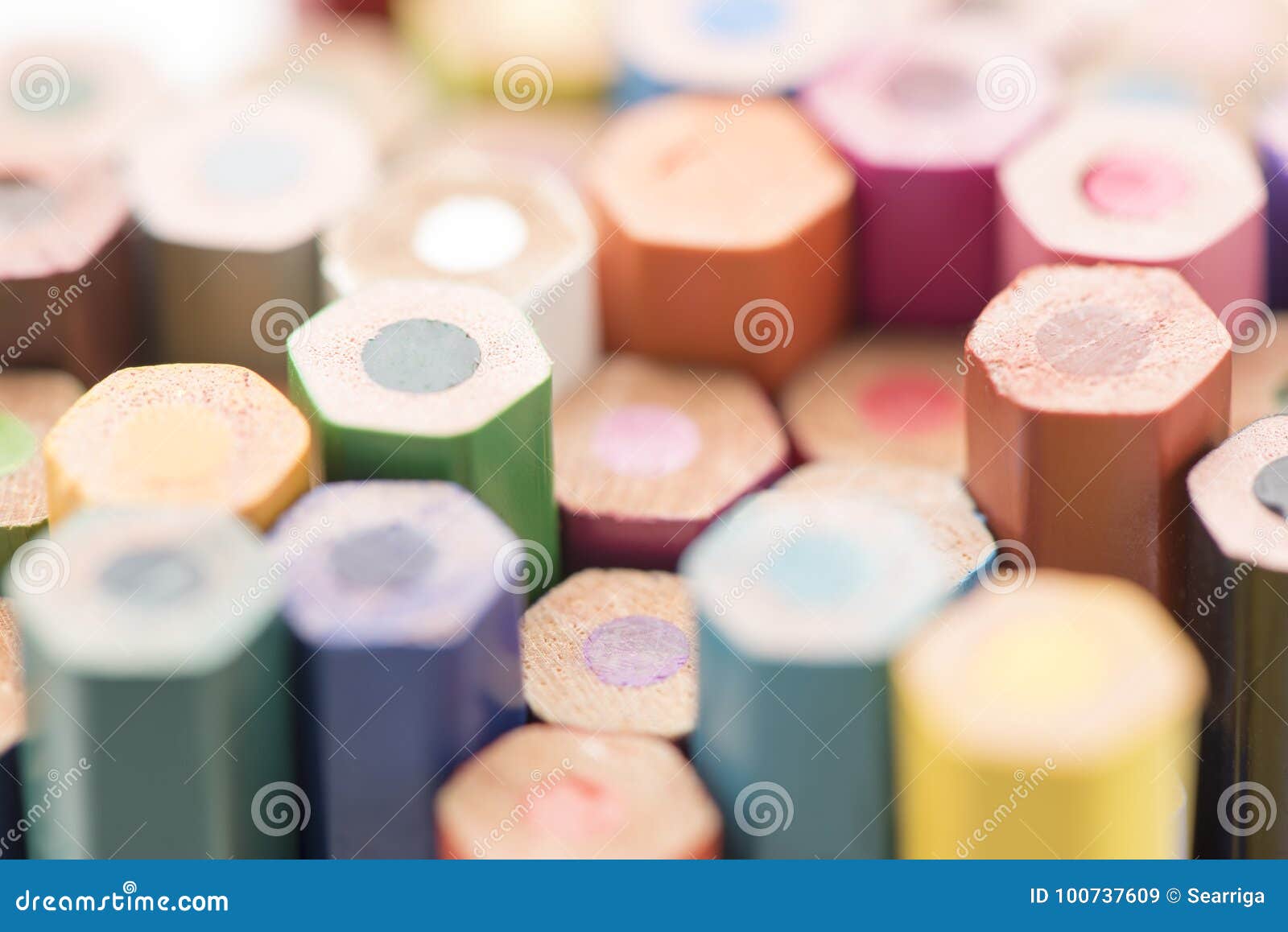 Some Colored Pencils Side View Stock Image - Image of minimalist ...
