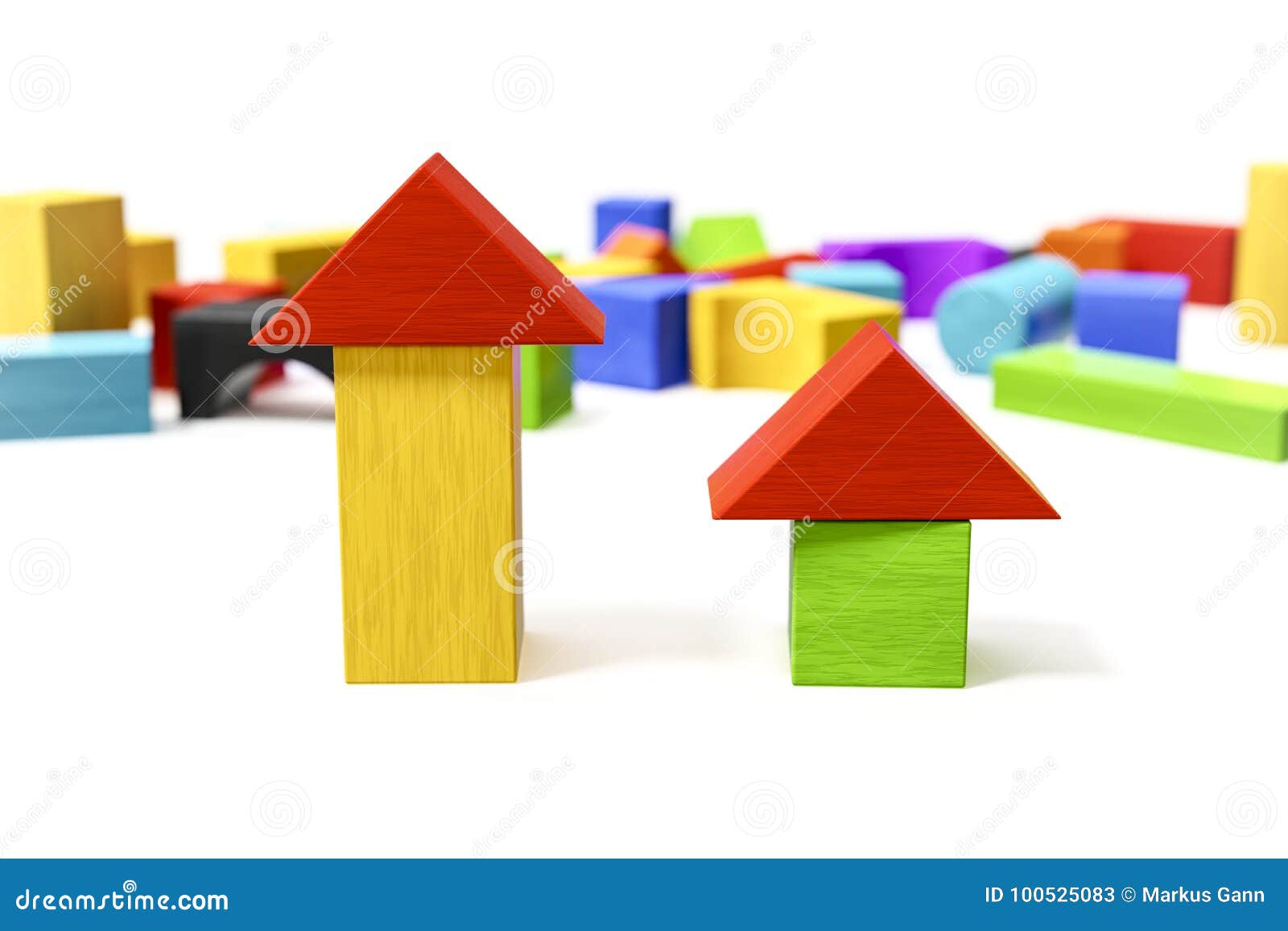 Some Colorful Building Blocks Stock Illustration - Illustration of ...
