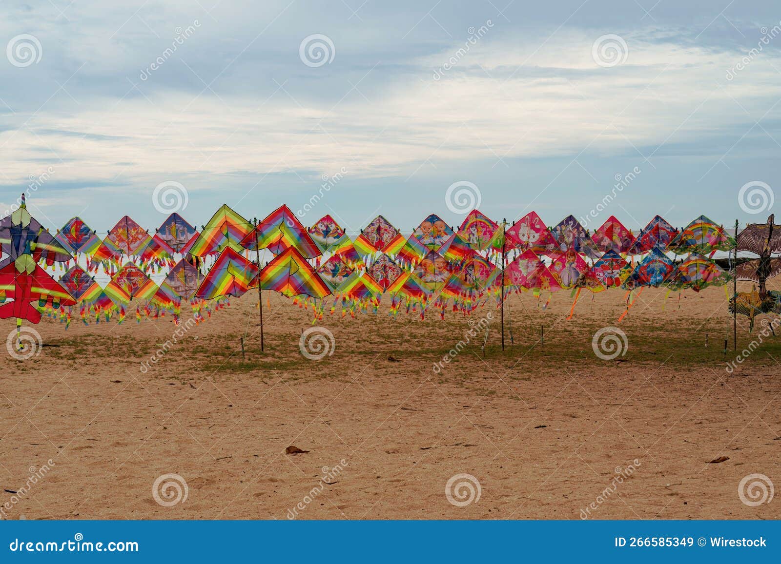 Colourful Kites on Display for Sale at the Beach. Stock Image - Image ...