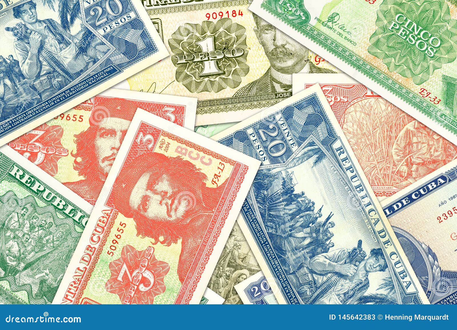 Some Cuban Peso Banknotes Indicating Growing Economy Stock Image ...