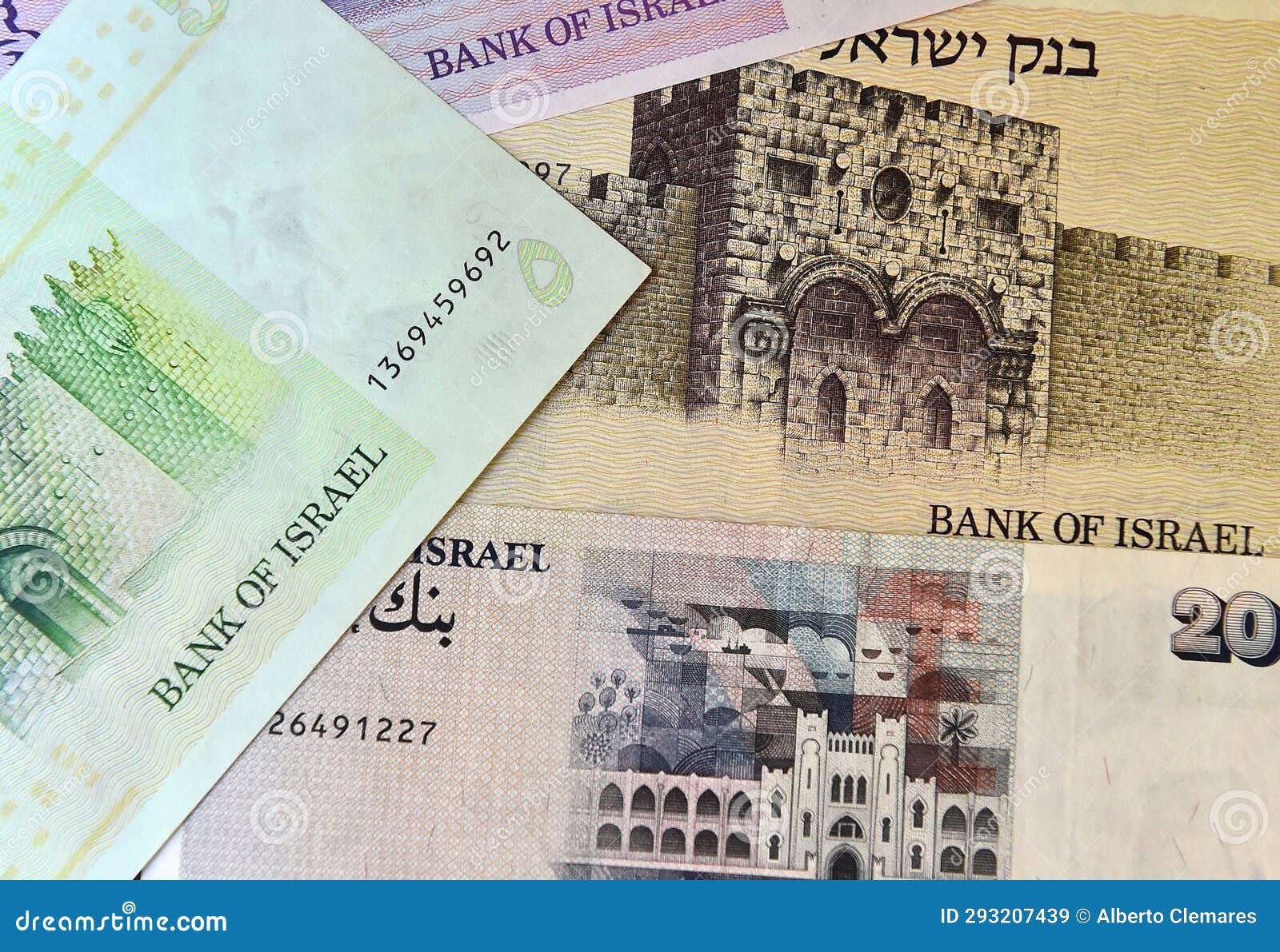 Some banknotes from Israel stock image. Image of saving - 293207439