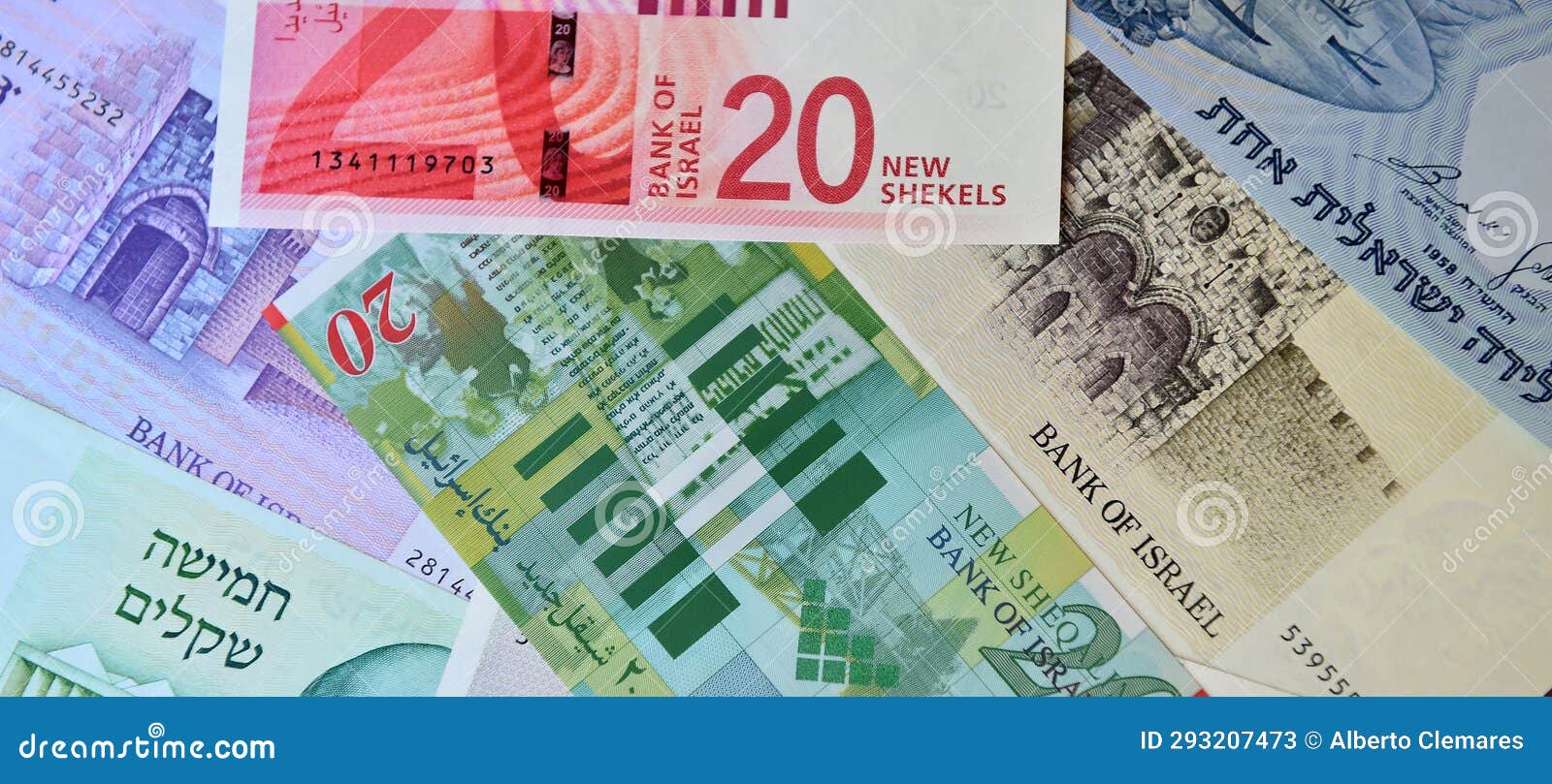 Some banknotes from Israel stock image. Image of money - 293207473