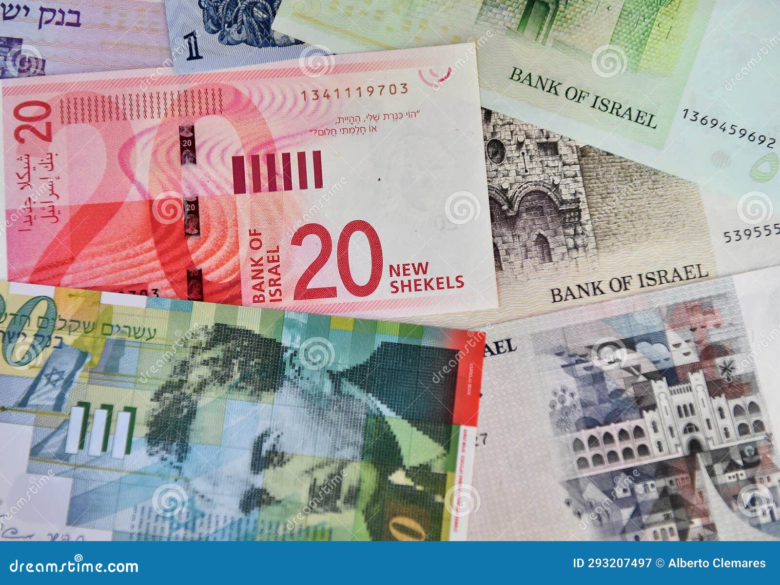 Some banknotes from Israel stock image. Image of saving - 293207497