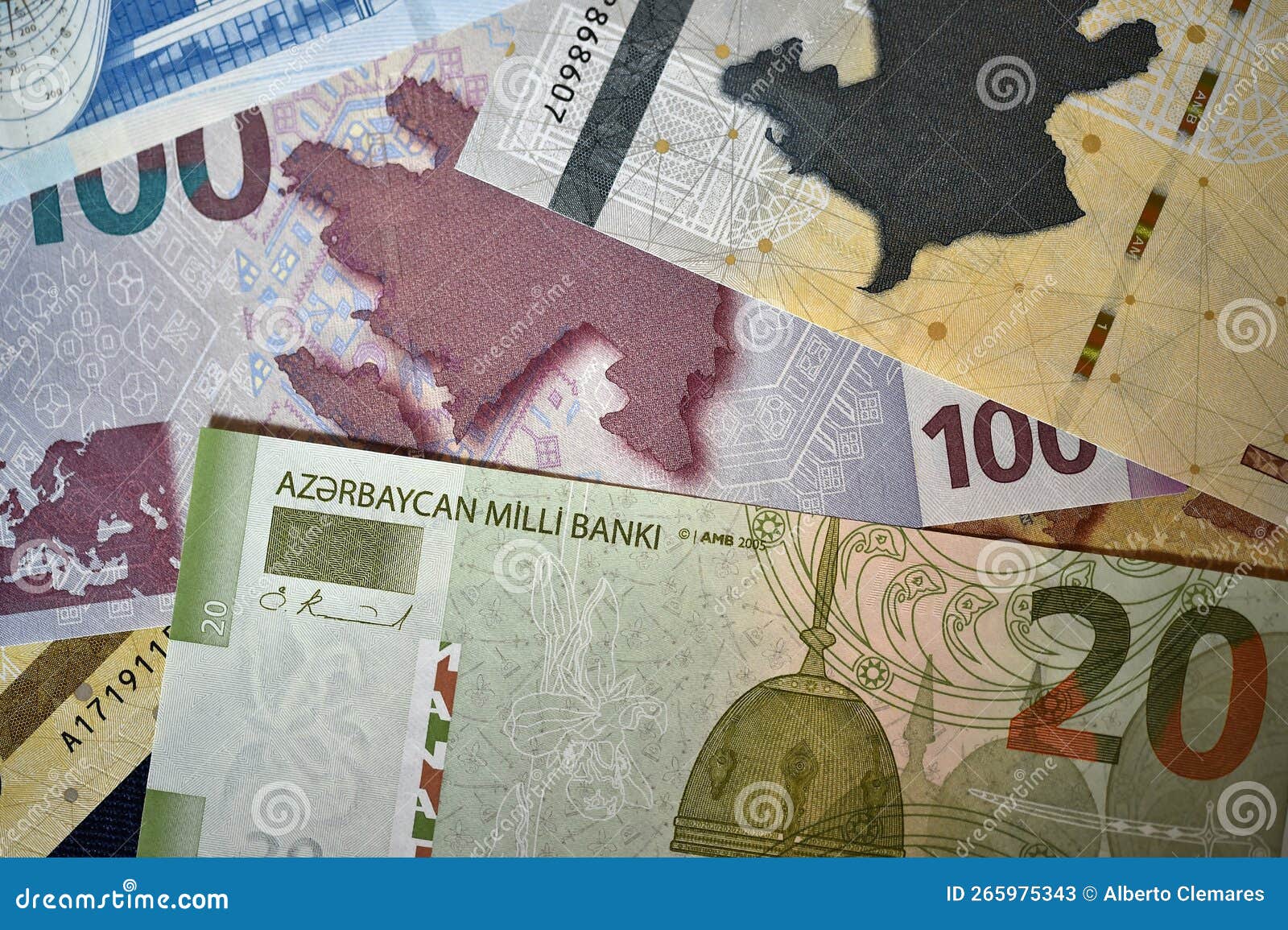 Some Current Banknotes of Azerbaijan Stock Image - Image of business ...