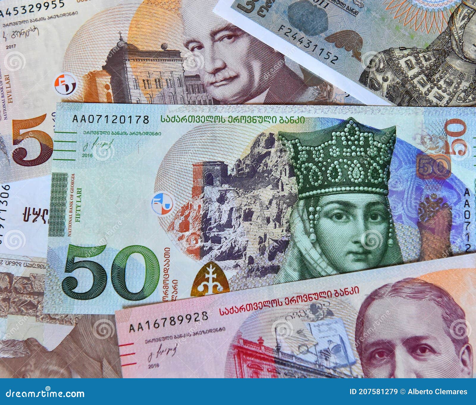 Some Current Georgia Currency Bills Stock Image - Image of payment ...