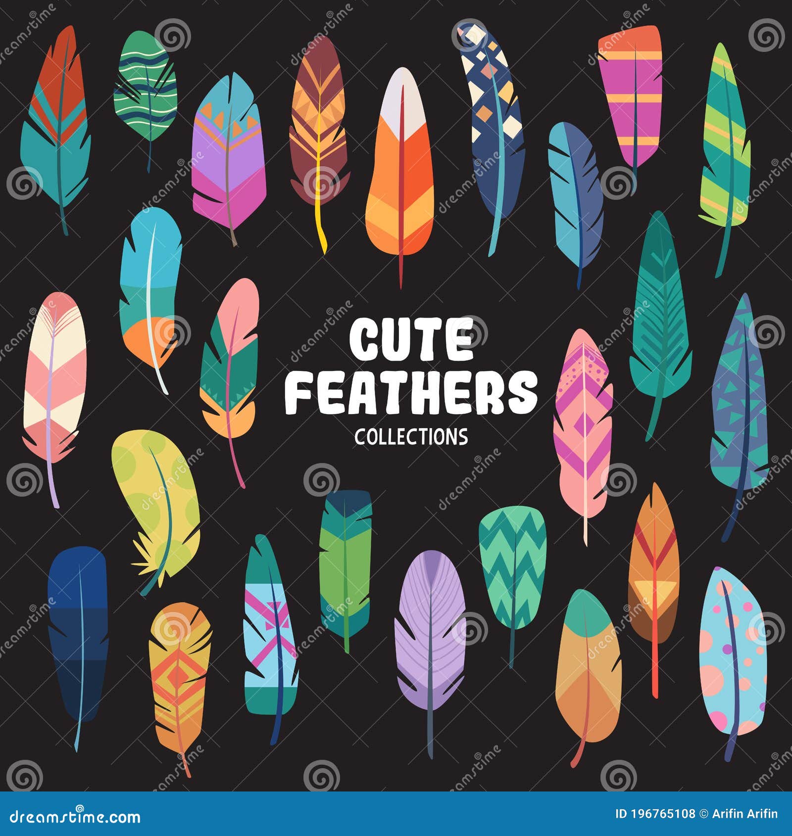 Colorful and cute objects stock vector. Illustration of graphic - 196765108