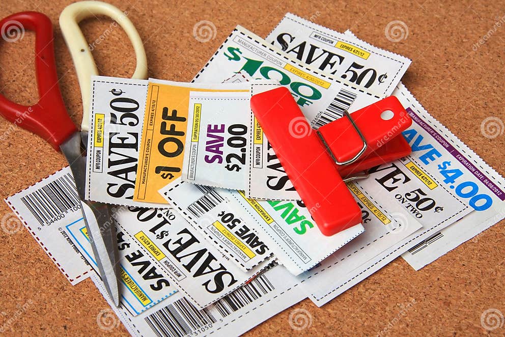 Some cutting coupons stock image. Image of business, dollars - 23875849