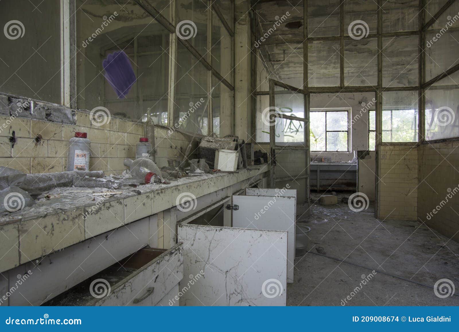 Details of an Abandoned Laboratory Stock Photo - Image of gridiron ...