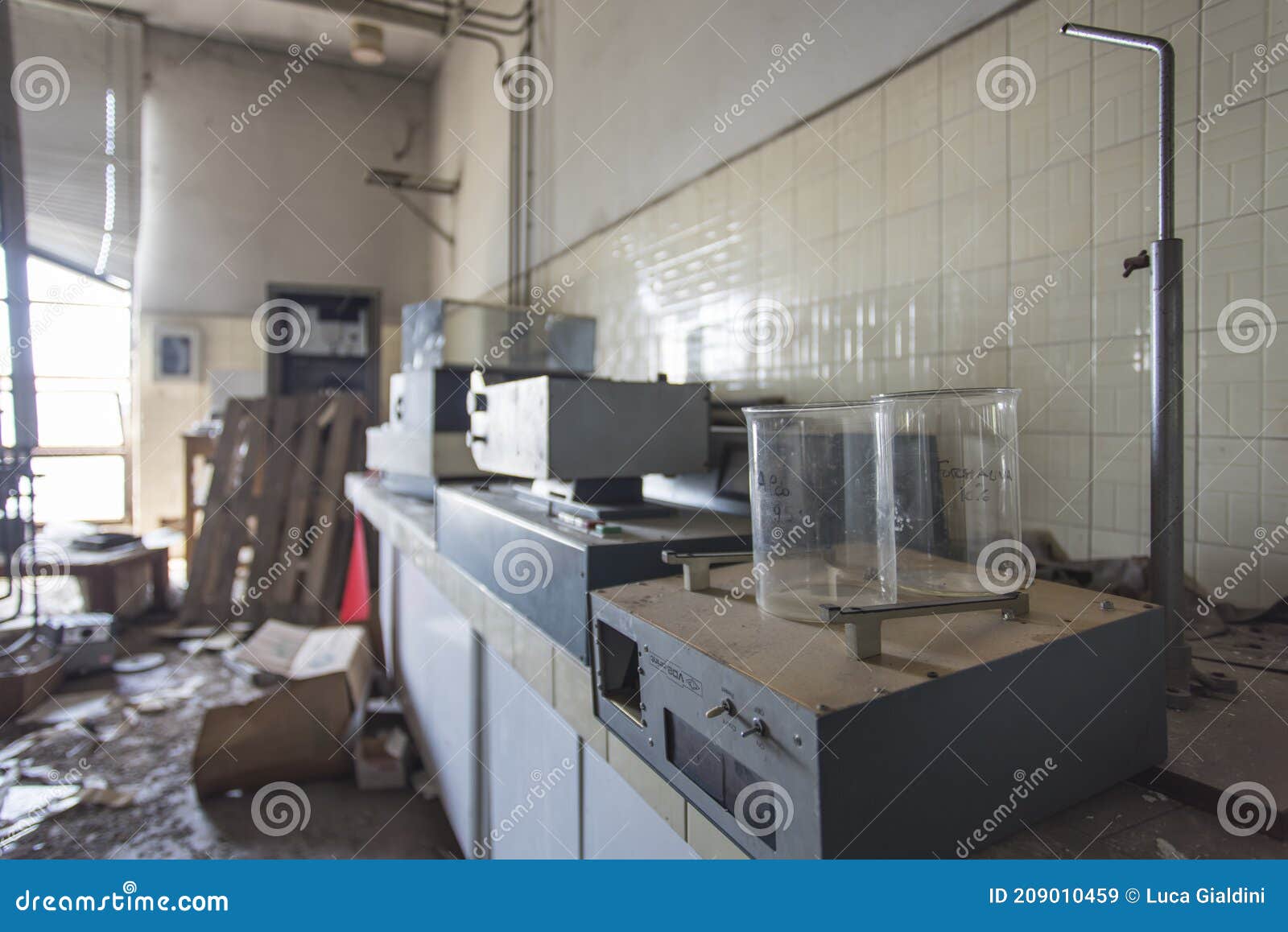 Details of an Abandoned Laboratory Stock Image - Image of interior ...