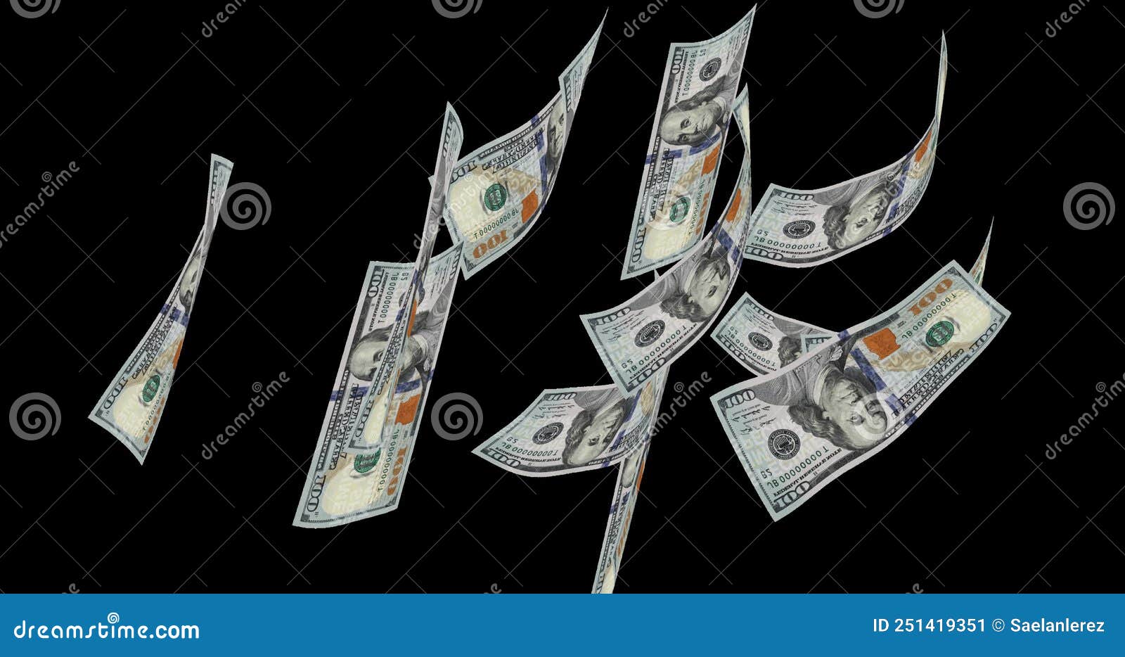 Some 100-dollar Bills Float Stock Video - Video of loan, money: 251419351