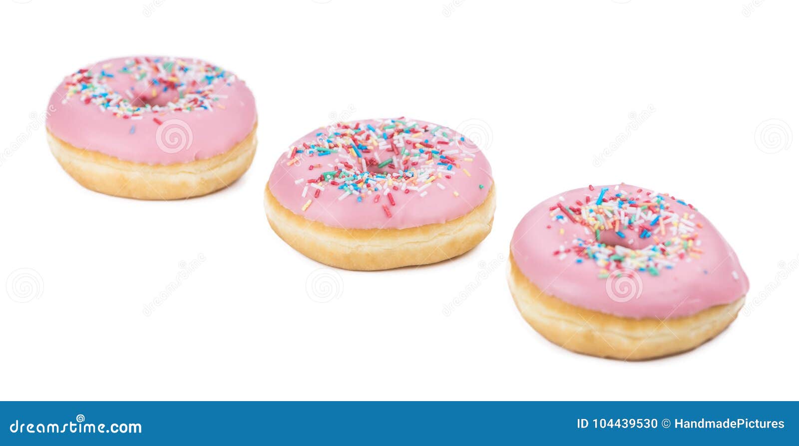 Some Donuts Isolated on White Stock Photo - Image of american ...