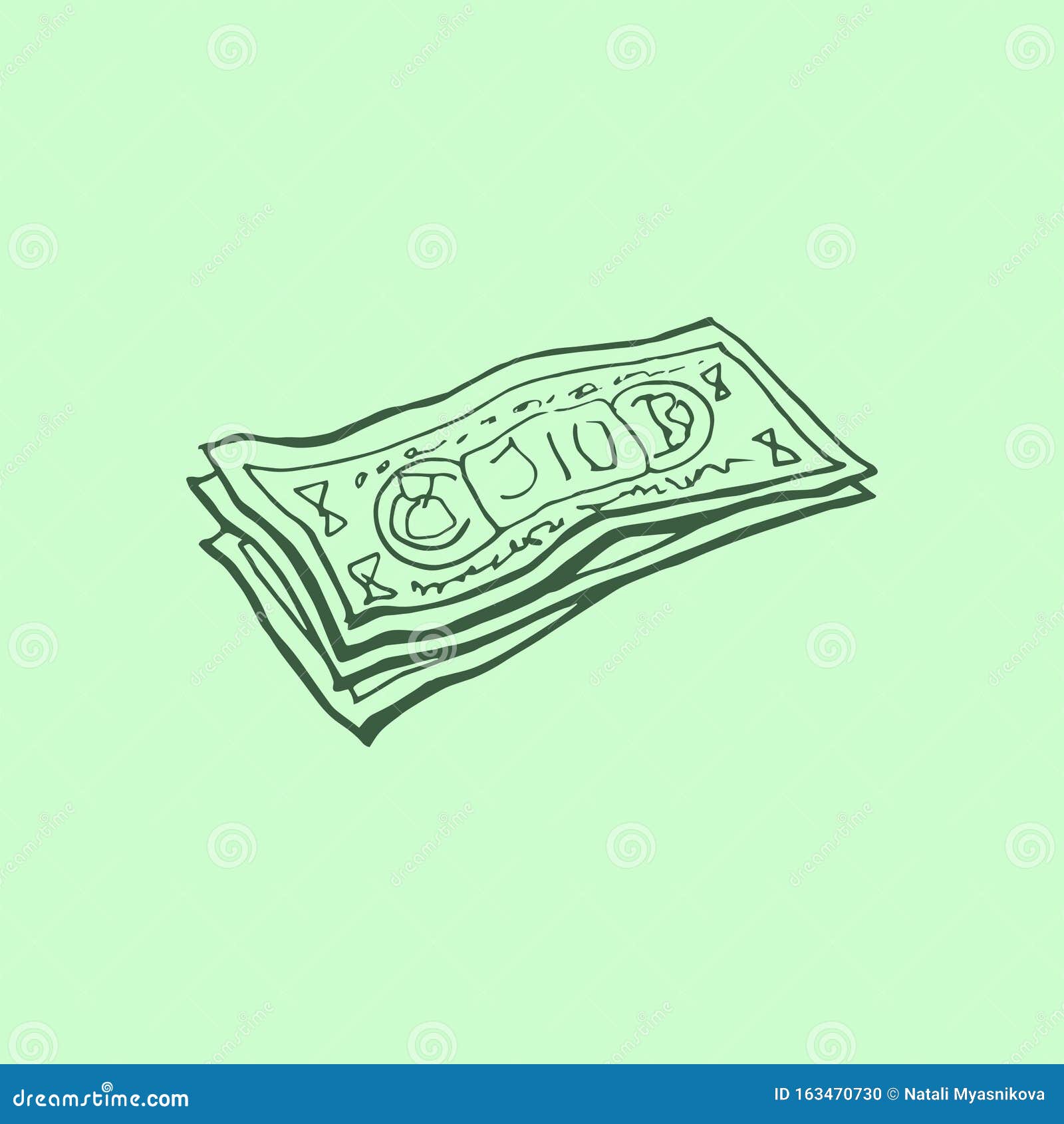Some Doodles on Money Theme. Vector Hand Draw Illustration. Stock ...