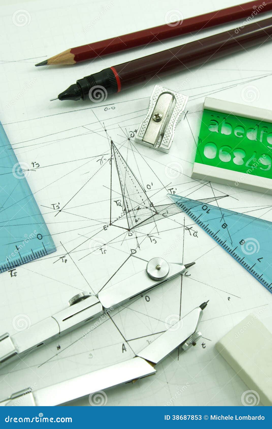 Some drawing tools stock image. Image of mathematics - 38687853