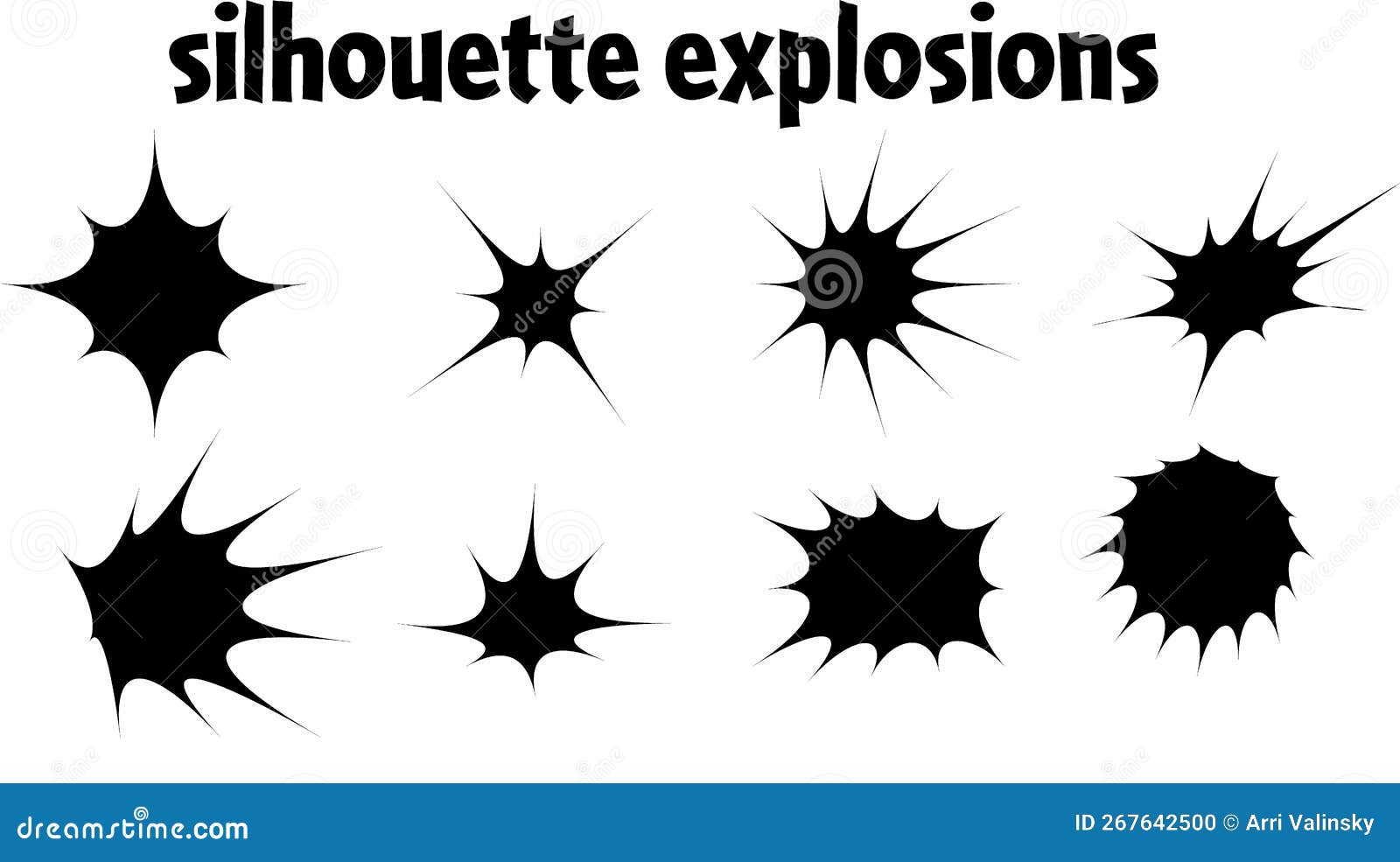 Some Editable Silhouette Explosions on a White Background Stock ...