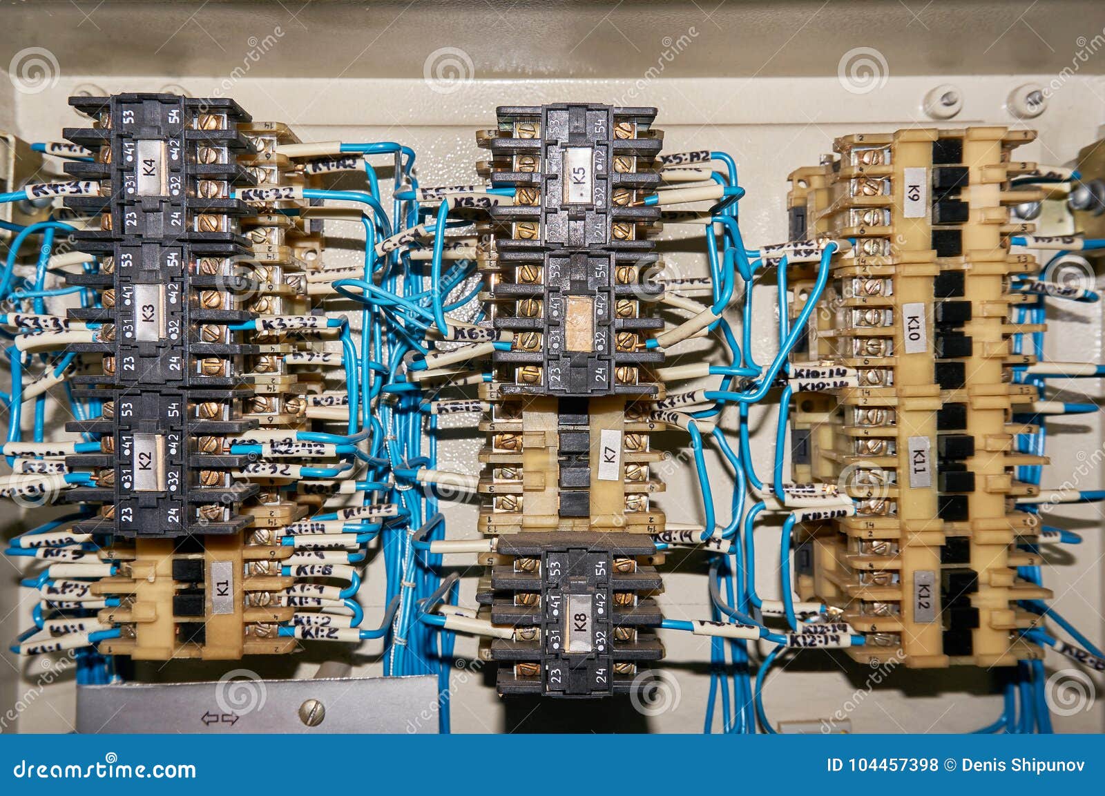 Some Electrical Relay is Mounted on the Mounting Panel. Relays Inserted ...