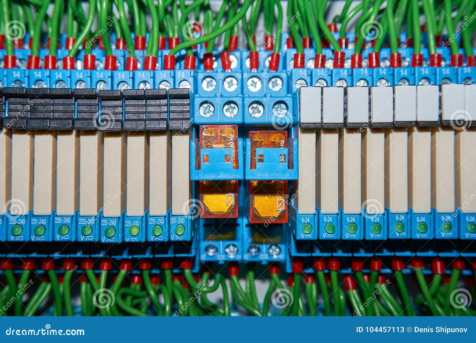 Some Electrical Relay Is Mounted On The Mounting Panel. Relays Inserted ...