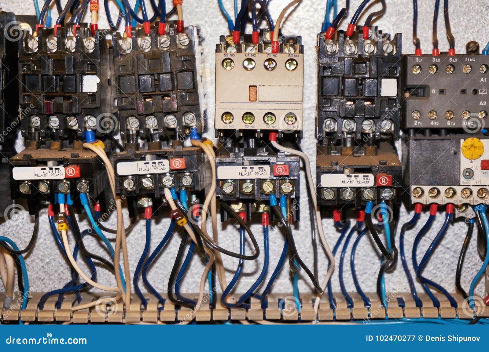 Some Electrical Relay Is Mounted On The Mounting Panel. Relays Inserted ...