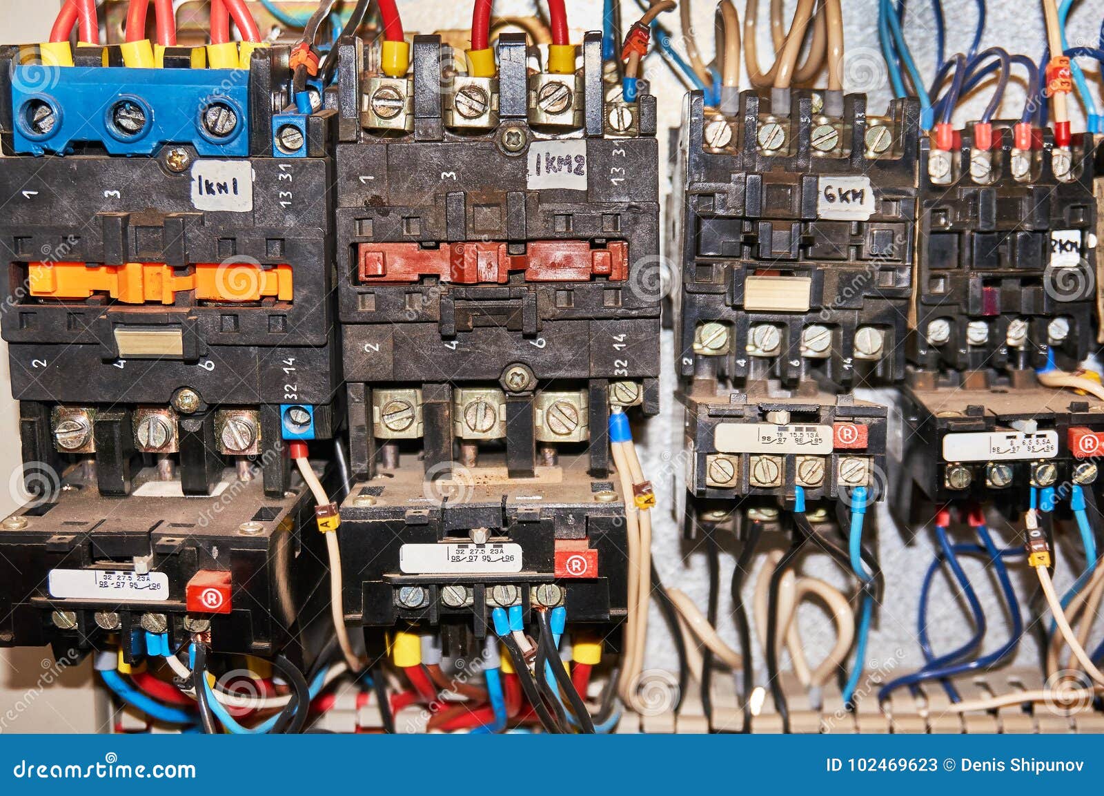 Some Electrical Relay Is Mounted On The Mounting Panel. Relays Inserted ...
