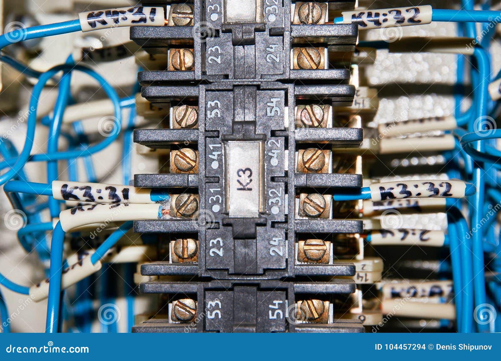 Some Electrical Relay Is Mounted On The Mounting Panel. Relays Inserted ...