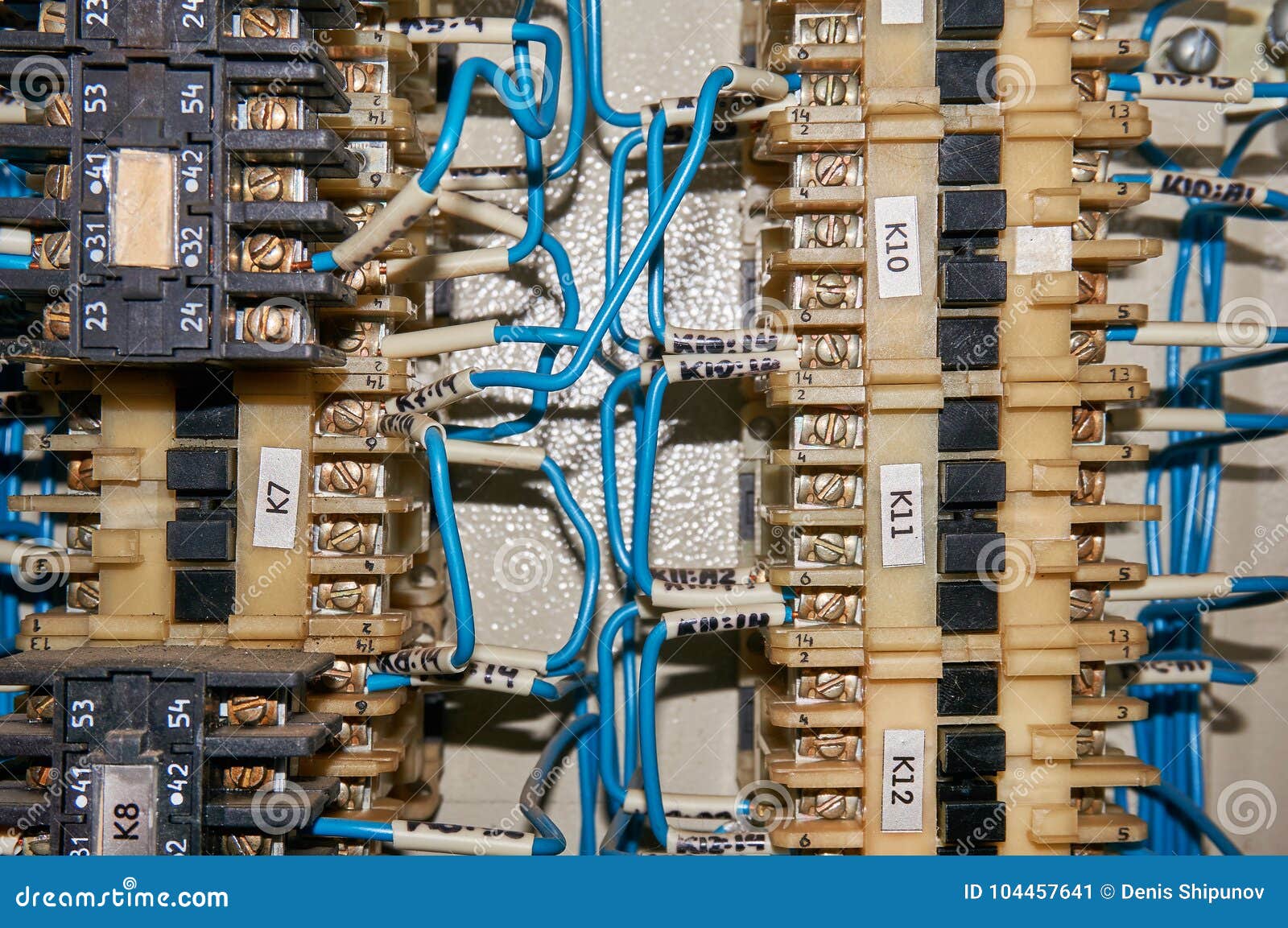 Some Electrical Relay Is Mounted On The Mounting Panel. Relays Inserted ...