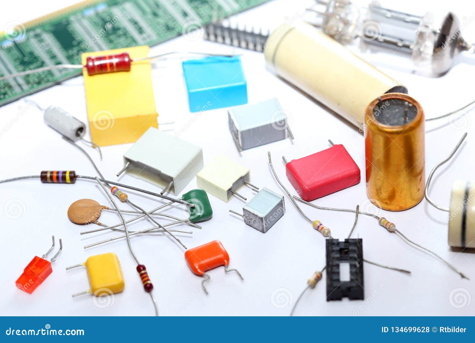 Some Electronic and Computer Parts Stock Photo - Image of damaged ...