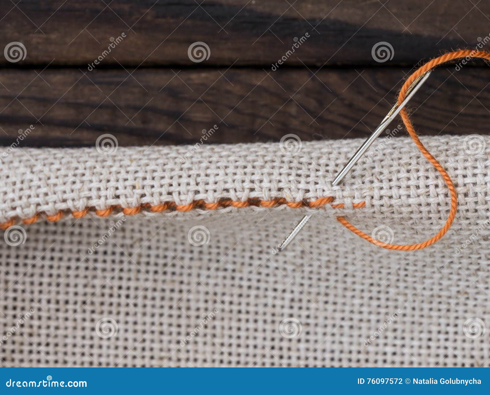 Some Embroidery Stitches on the Canvas Stock Photo - Image of cloth ...
